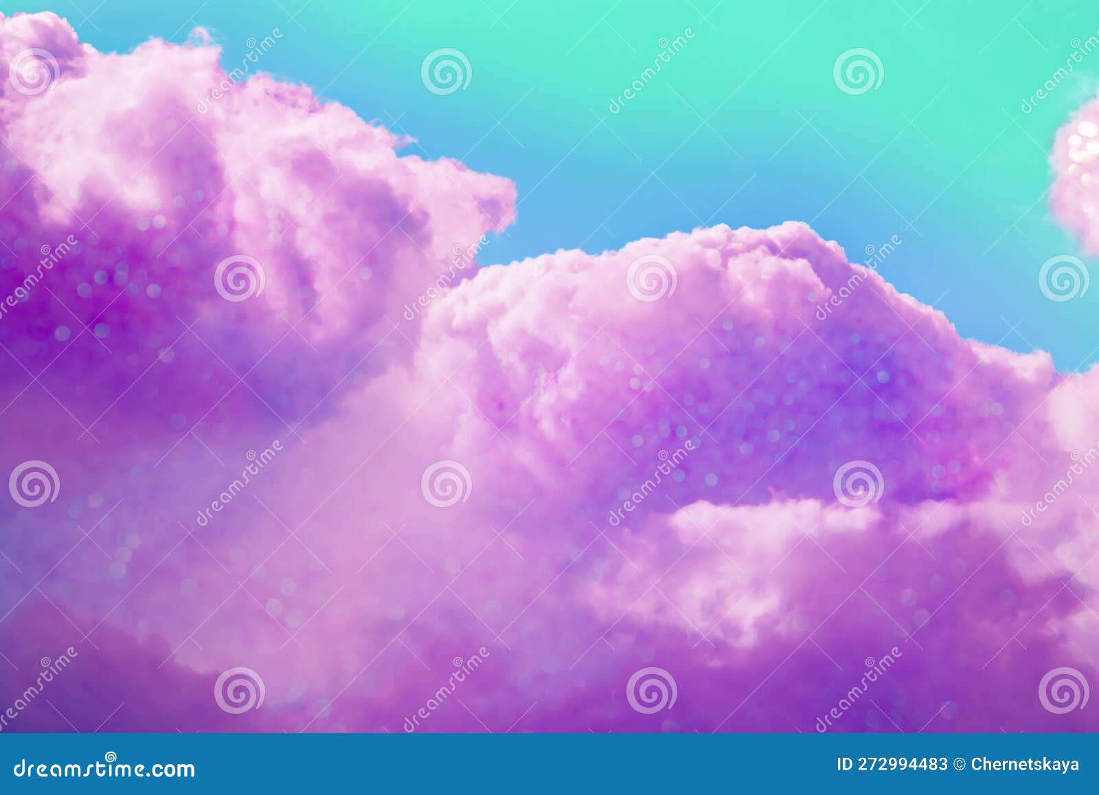Magic Sky with Fluffy Glittering Violet Clouds Stock Image - Image of ...