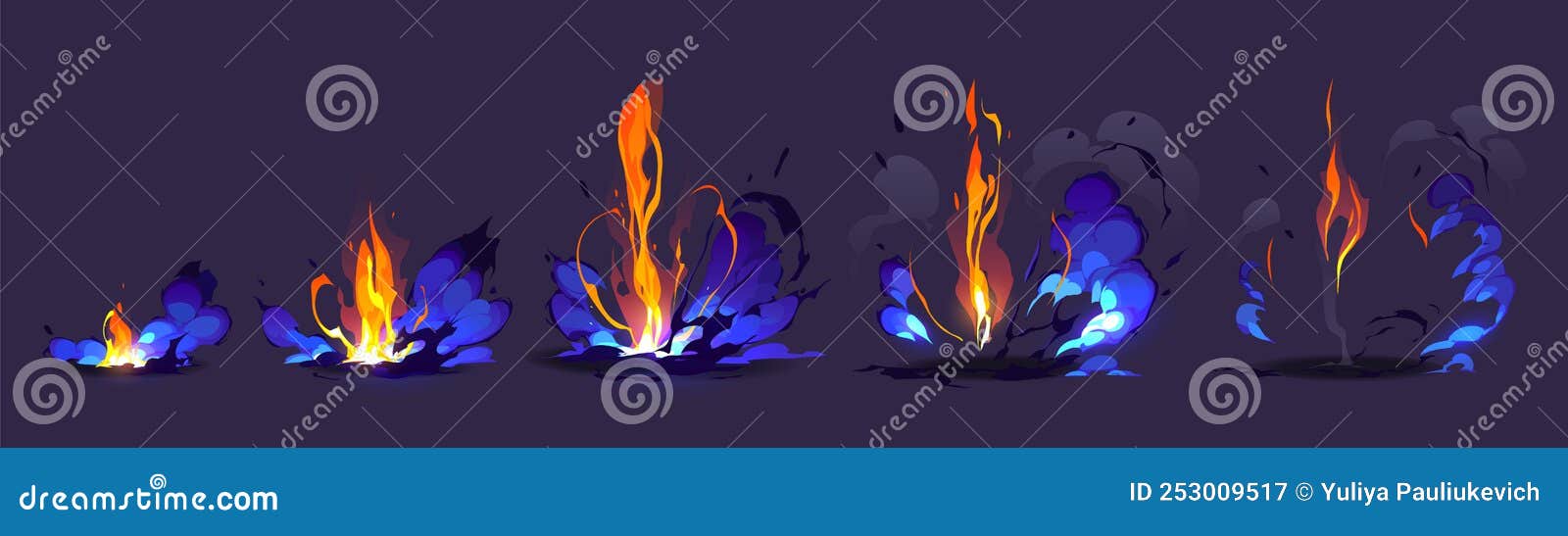 Magic Smoke Explode Process Animation Sprite Sheet Stock Vector ...