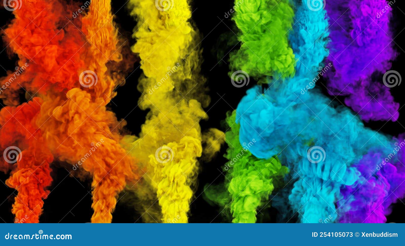 Magic Smoke Puffs of Rainbow Colors Stock Illustration - Illustration ...