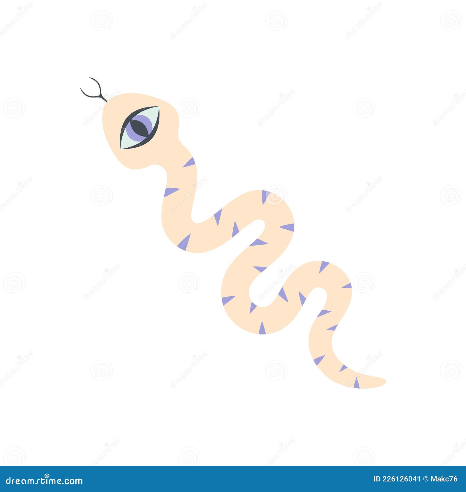 Magic Snake In Boho Style. Mystical Symbol In A Trendy Minimalist Style ...