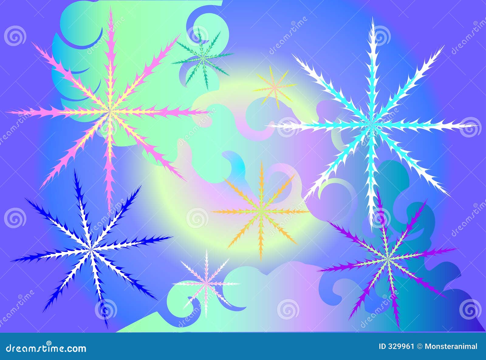 Magic snowflakes stock illustration. Illustration of seasonal - 329961