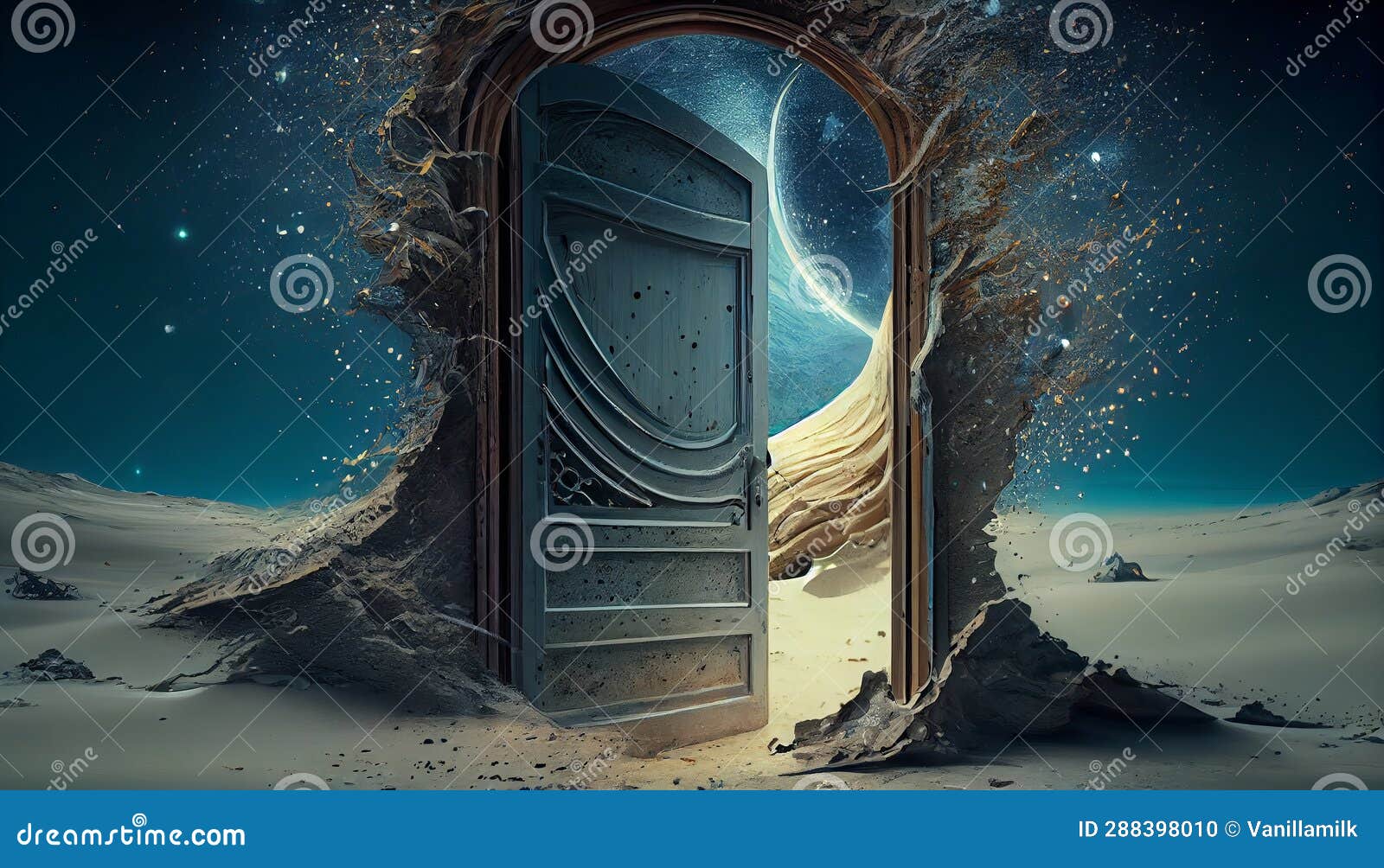 Magic Space Inner World Starry Door Digital Generated Artwork ...