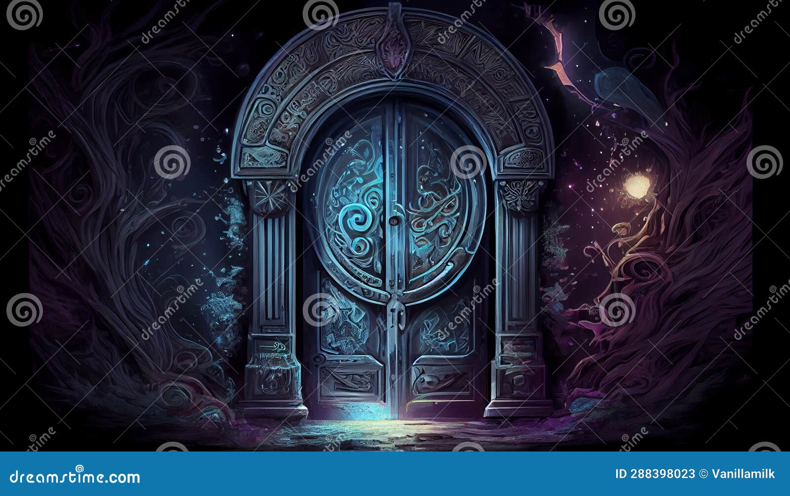 Magic Space Inner World Starry Door Digital Generated Artwork ...