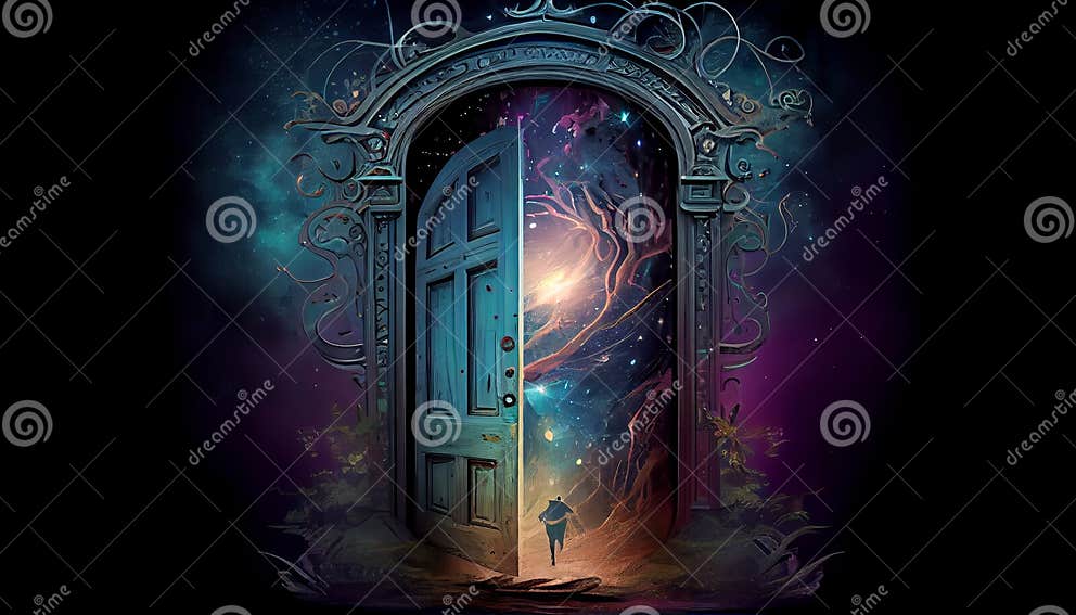 Magic Space Inner World Starry Door Digital Generated Artwork ...