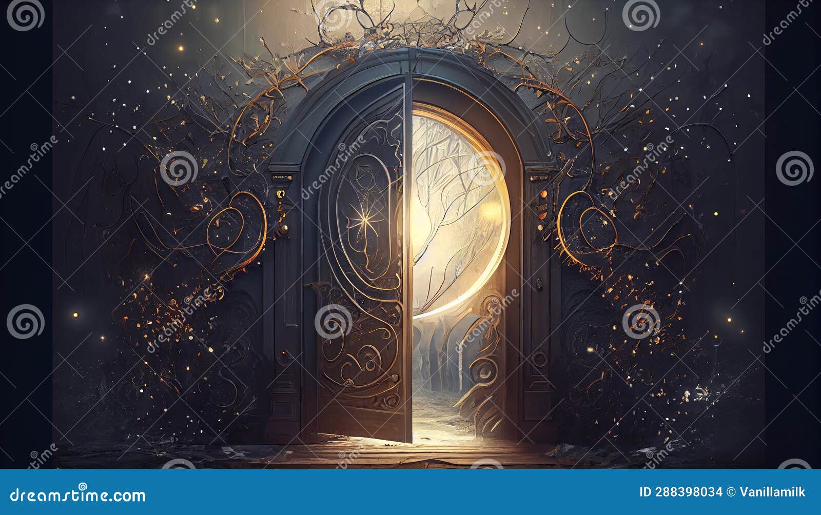 Magic Space Inner World Starry Door Digital Generated Artwork ...