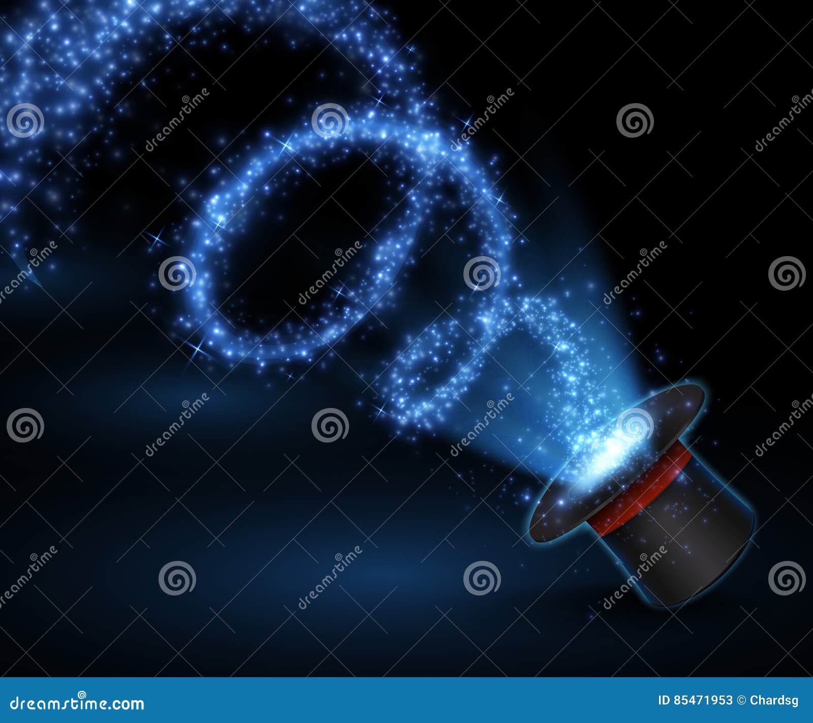 Magic Sparkles Flying from Hat. Vector Background. Stock Vector ...