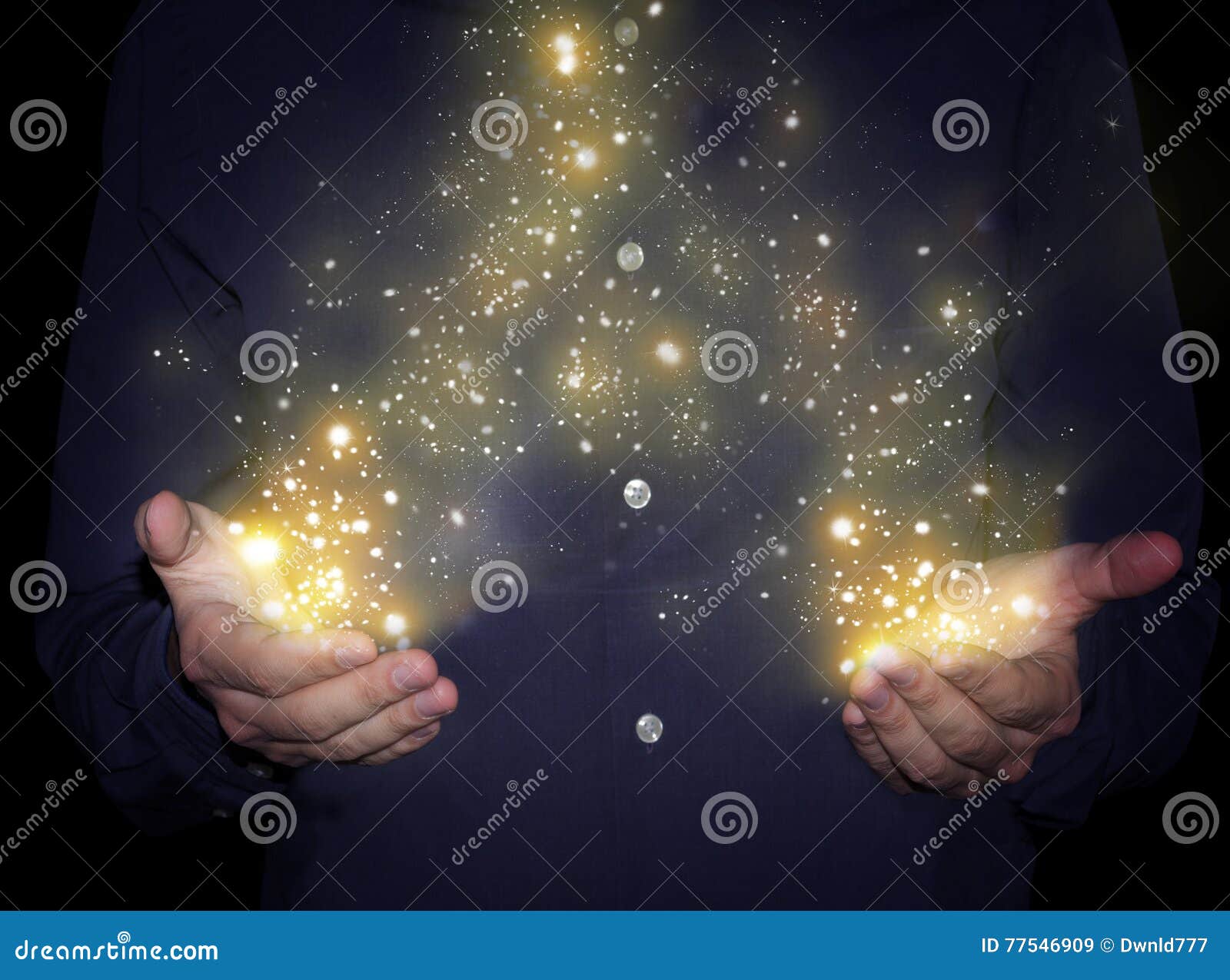 Magic sparkles in hands stock image. Image of beautiful - 77546909