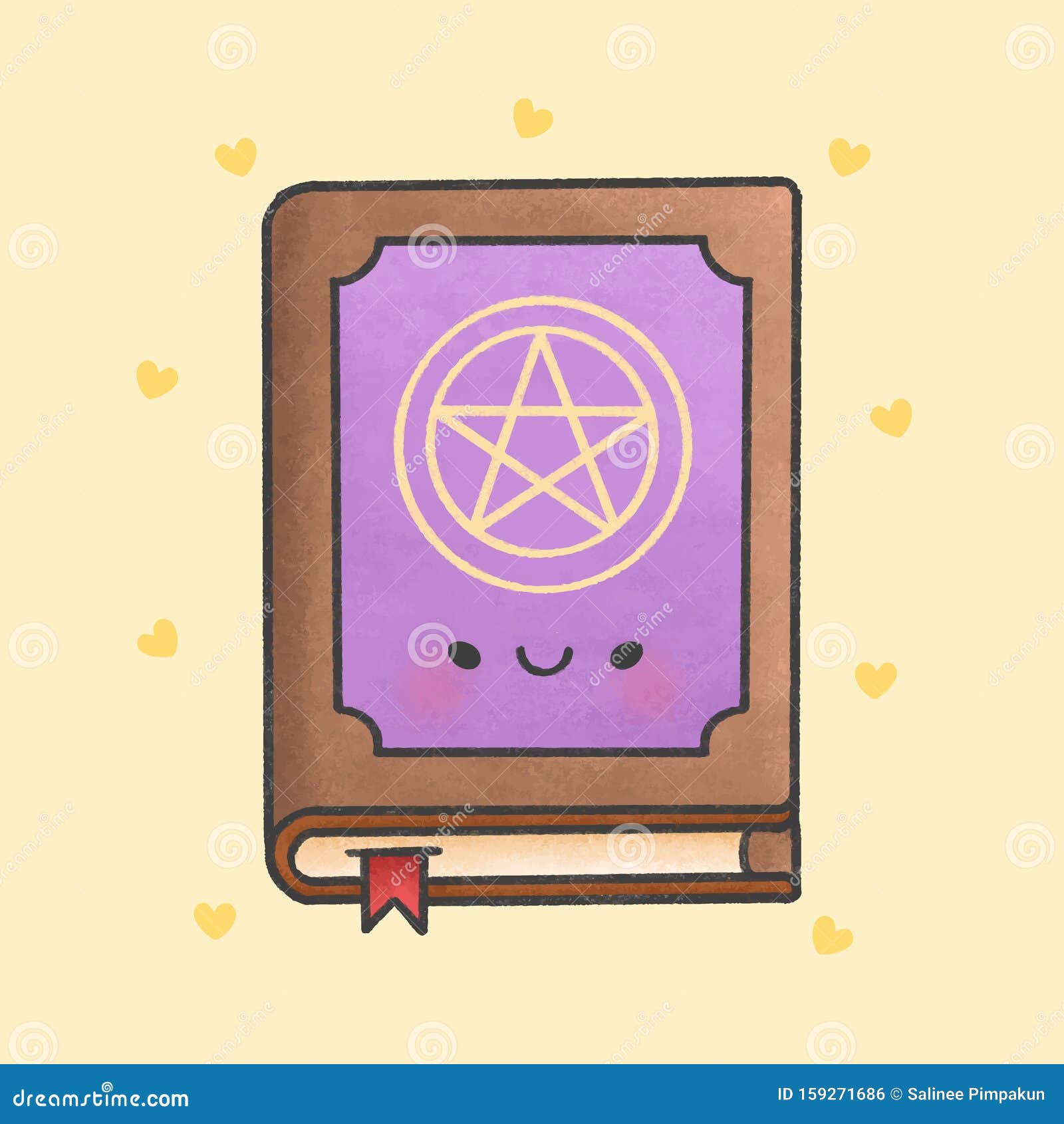 Magic Spell Book Cartoon Hand Drawn Style Stock Illustration ...