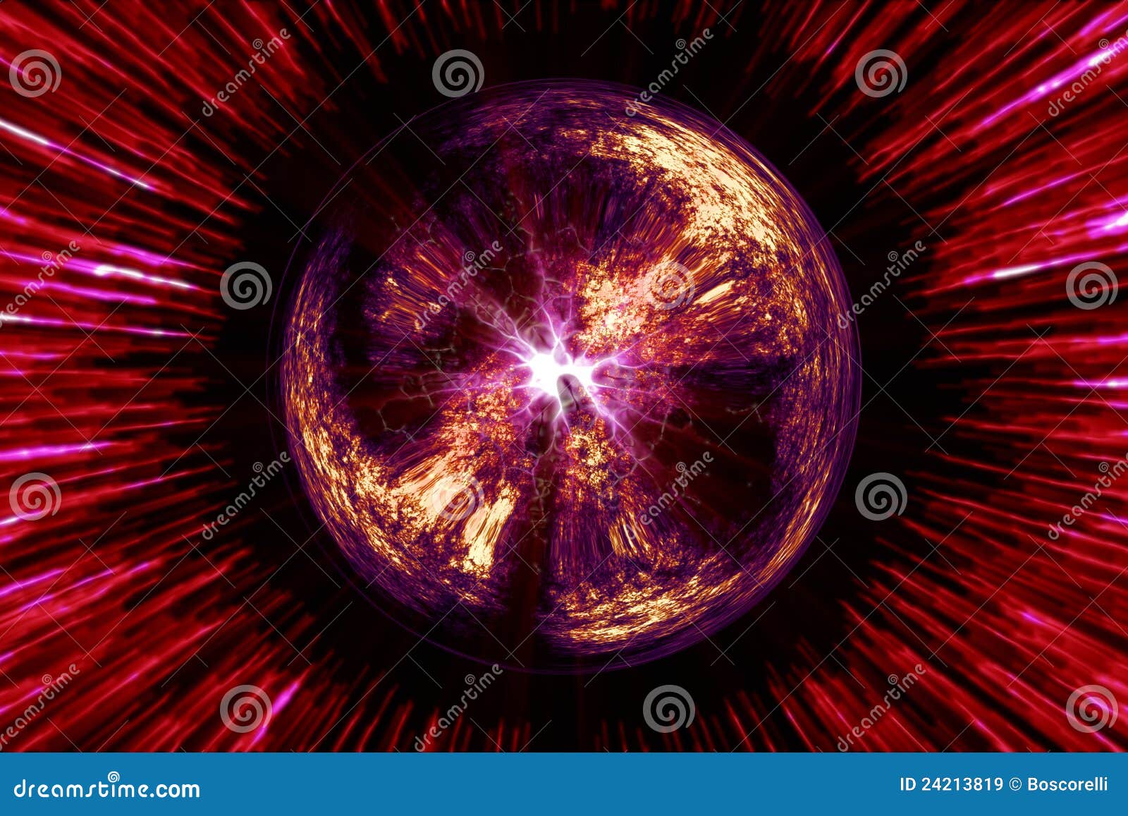 Magic Sphere with Mystic Lightrays Stock Illustration - Illustration of ...
