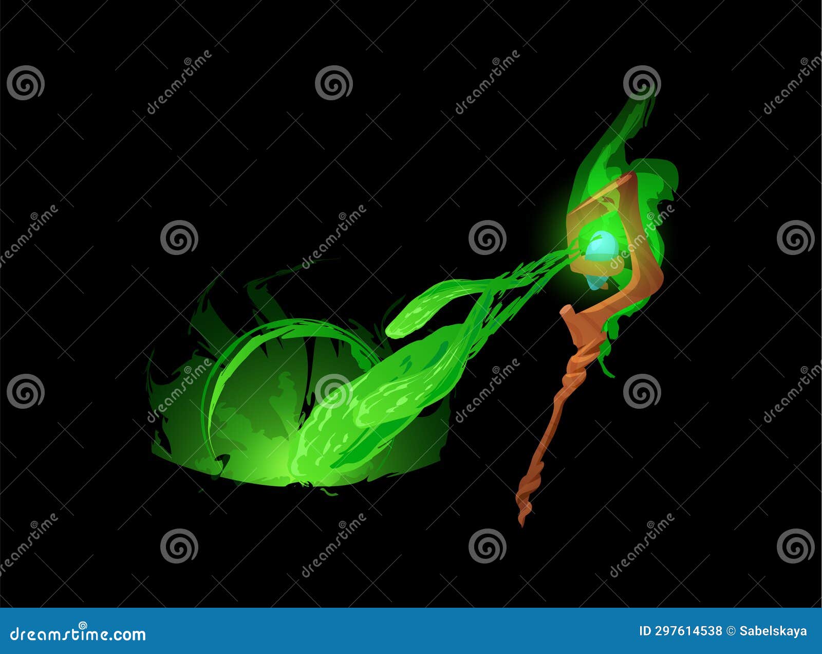 Magic Staff, Fantasy Weapon for Wizard Flat Style, Vector Illustration ...