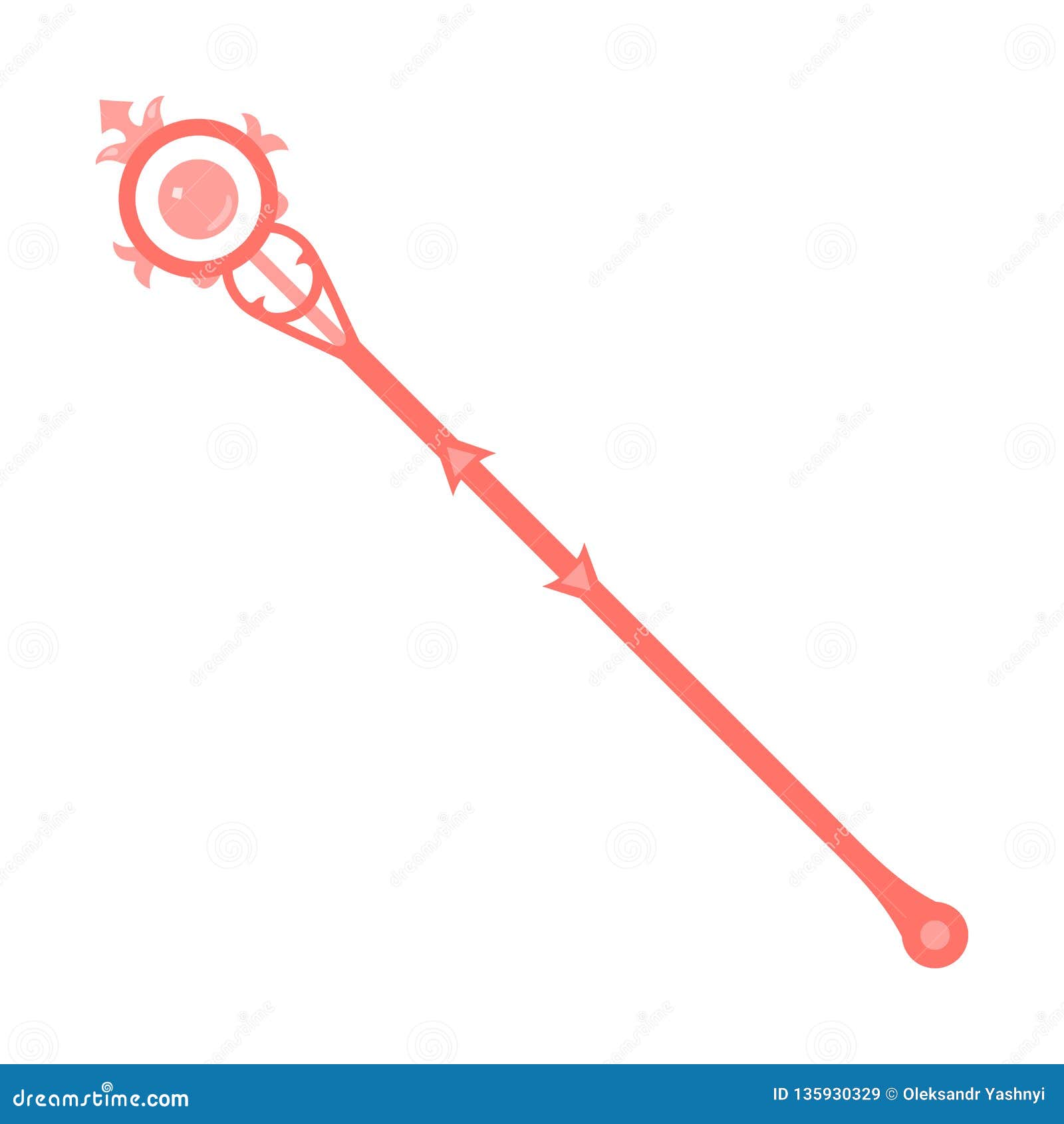 Living Coral Magic Staff Isolated on White Background. Wizard Items ...