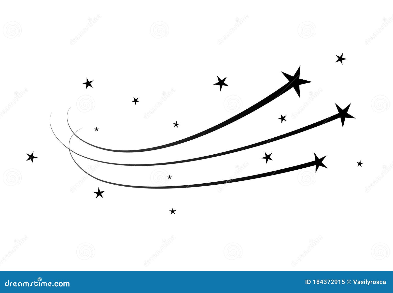 Magic Star Dust Trail, Star Glitter Vector Shoot of Comet. Flying ...