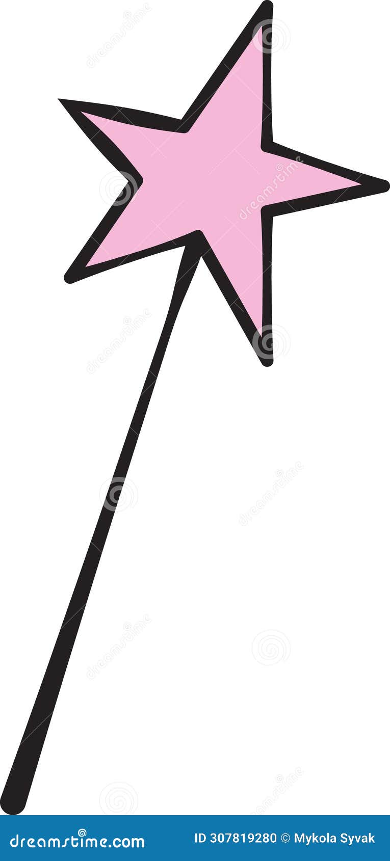 Magic Star Stick Doodle stock vector. Illustration of miracle - 307819280