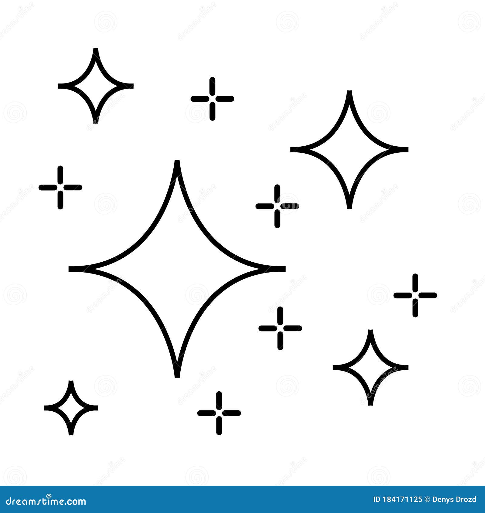 Magic Stars Outline Vector Icon. Sparkle Illustration Sign. Shine ... Magic Stars Outline Vector Icon. Sparkle Illustration Sign. Shine ...