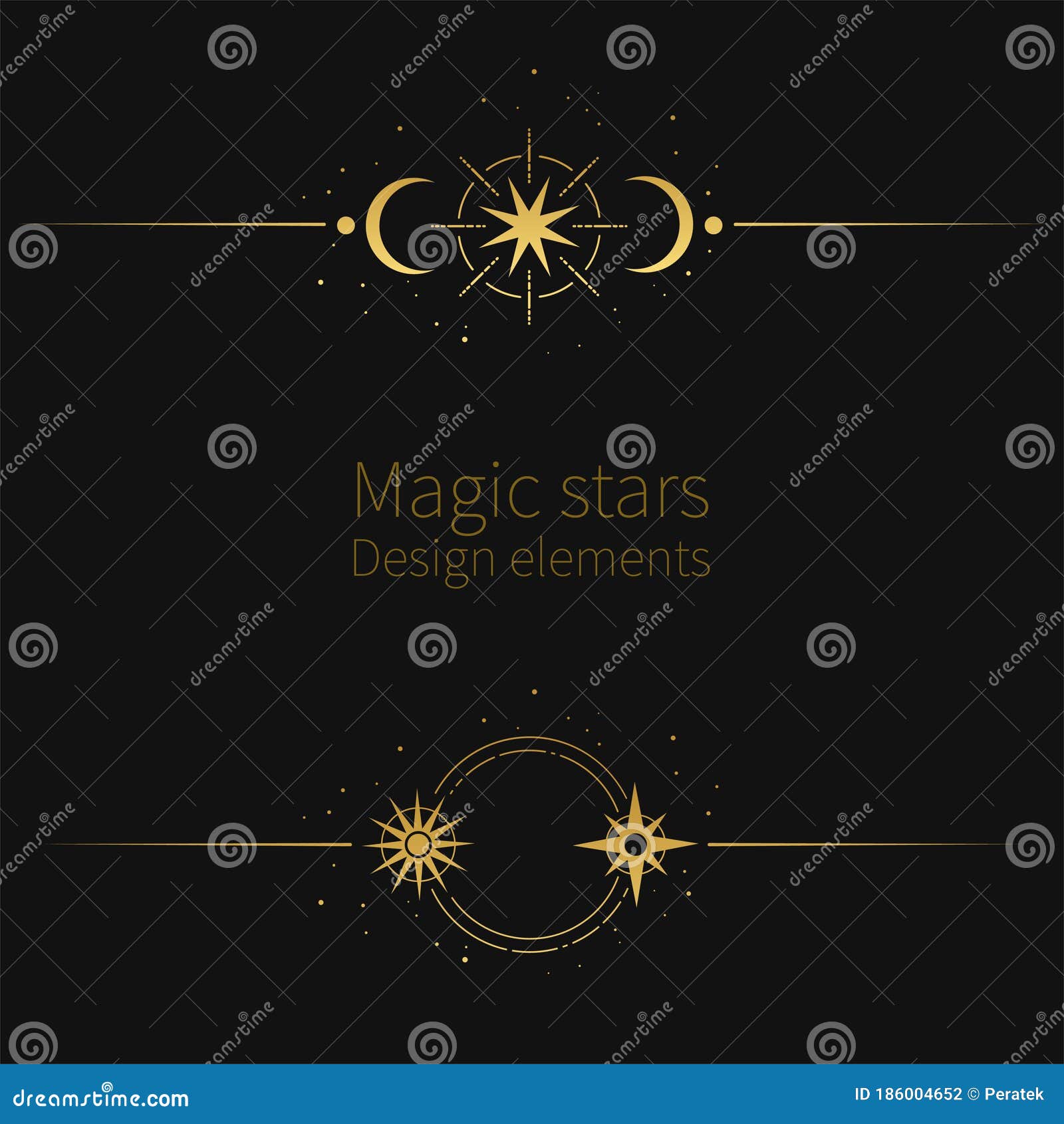 Magic Stars. Vector Decorative Elements Stock Vector - Illustration of ...