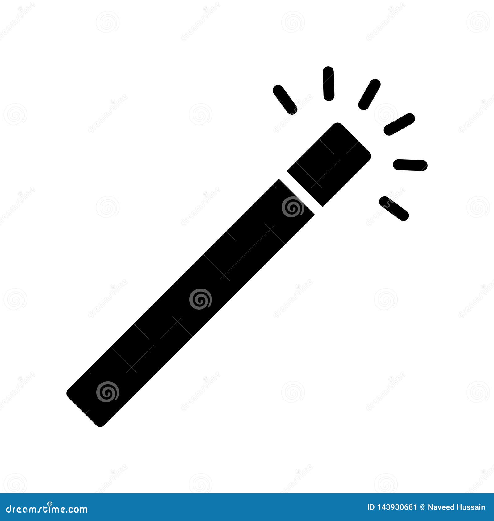 Magic Stick Glyph Flat Vector Icon Stock Illustration - Illustration of ...