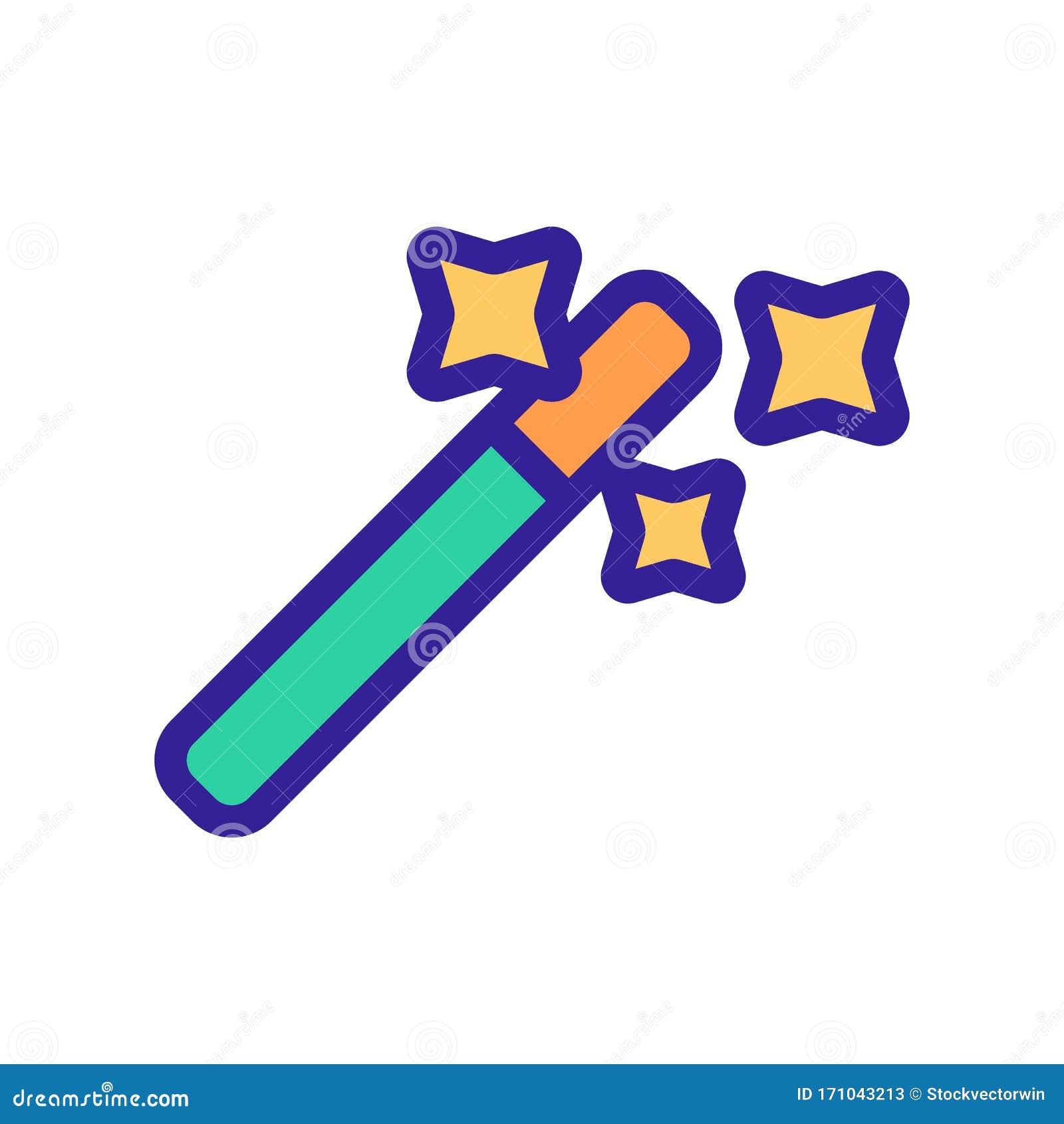 Magic Stick Icon Vector. Isolated Contour Symbol Illustration Stock ...