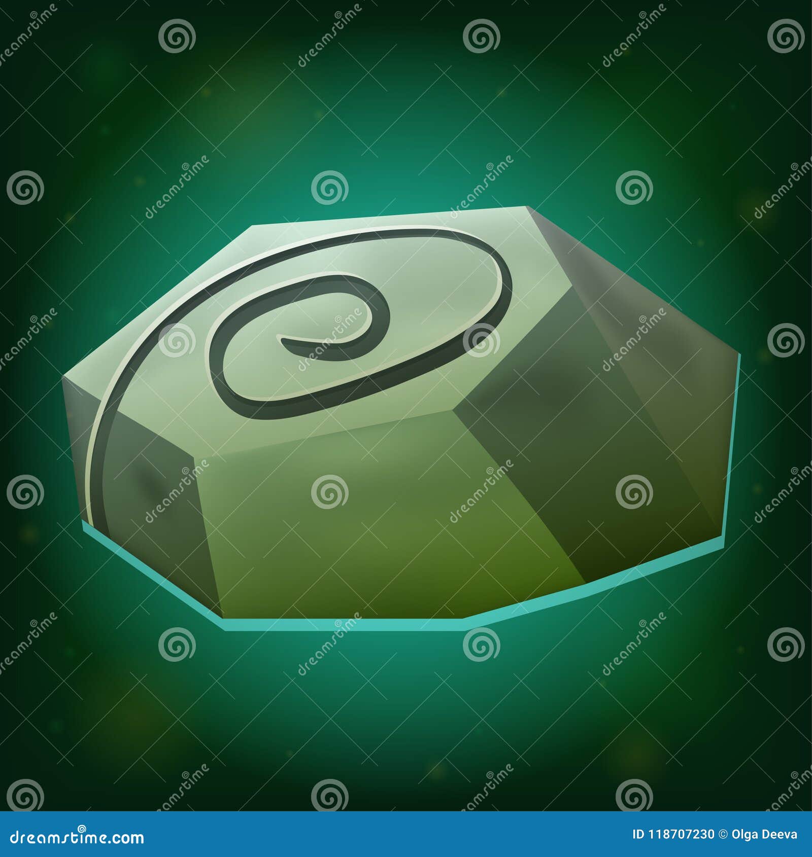 Magic Stone Game Icon on Green Background Stock Vector - Illustration ...