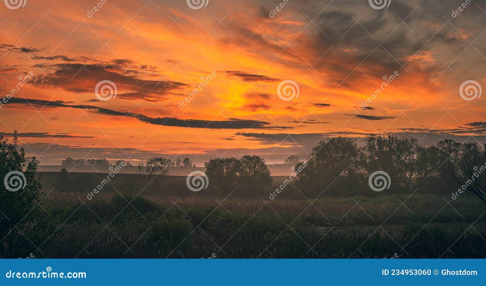 Magic sunrise stock photo. Image of river, pond, landscape - 234953060