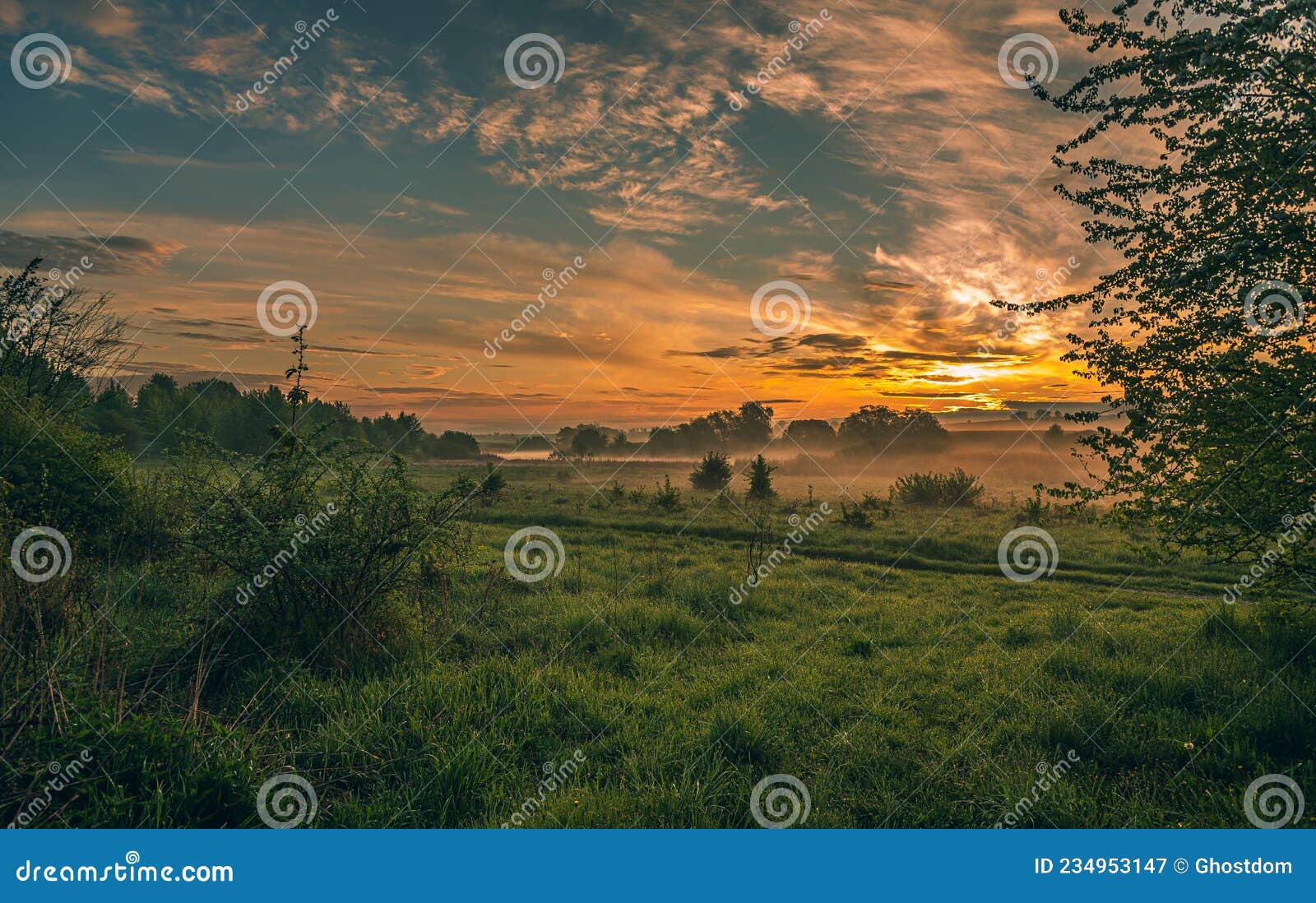 Magic sunrise stock image. Image of landscape, morning - 234953147
