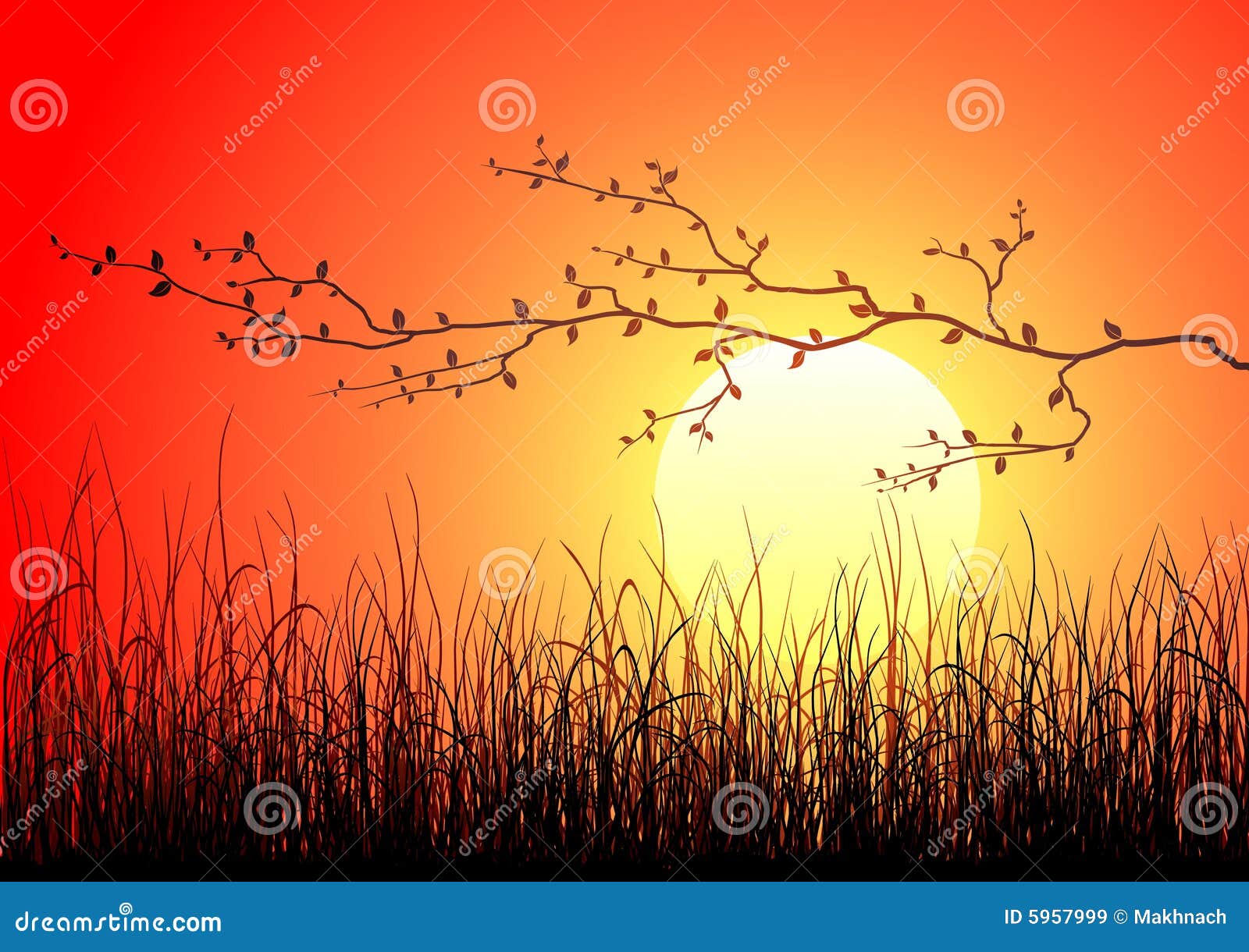 Magic sunset stock vector. Illustration of evening, gardening - 5957999