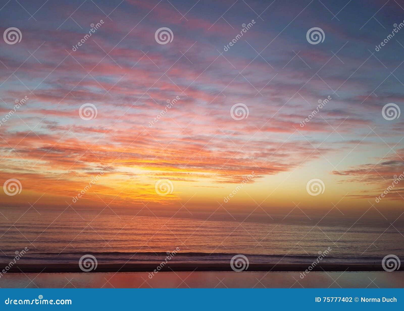 Magic Sunset Colors Ocean Orange Stock Photo - Image of sunset, magic ...