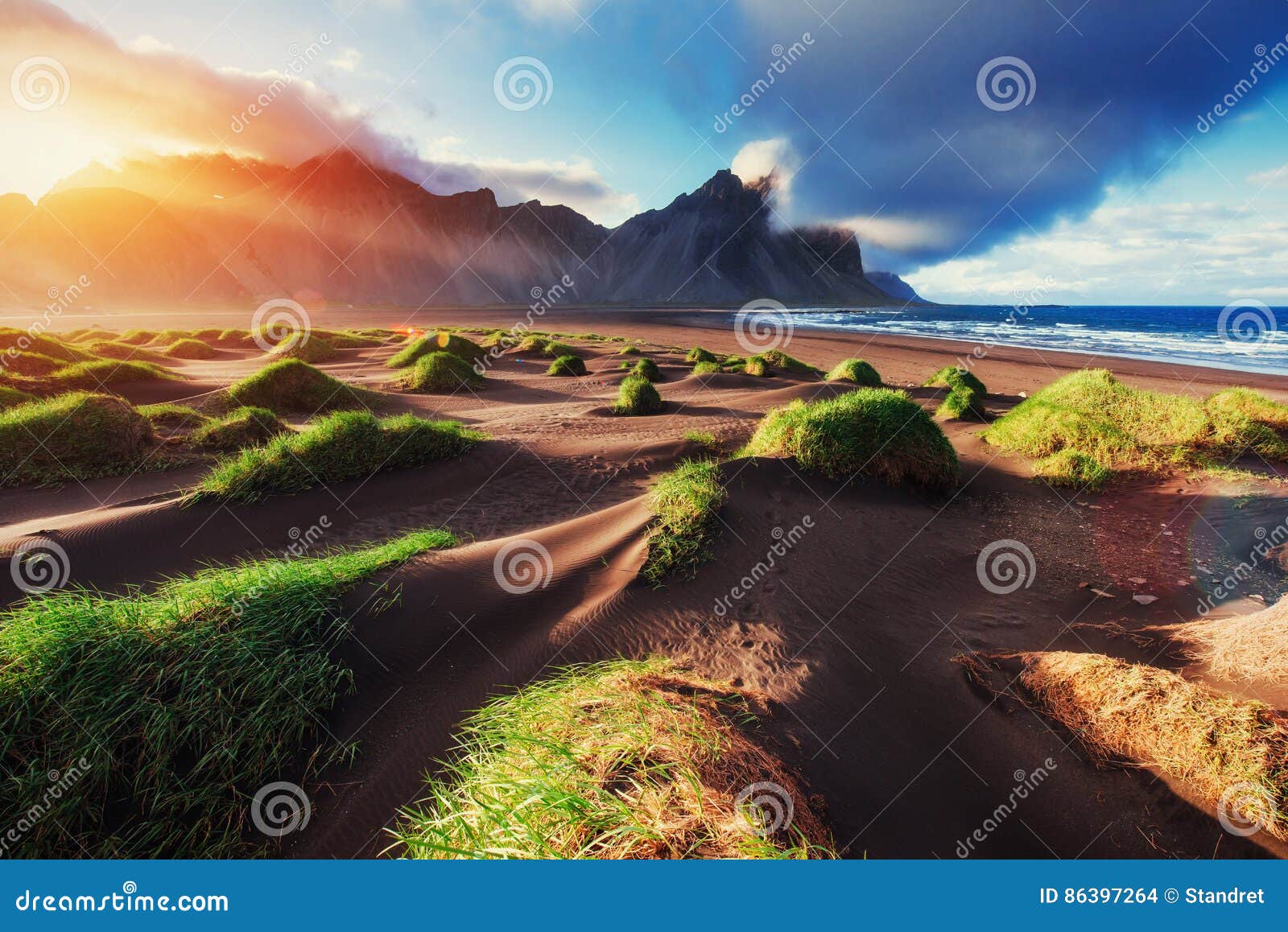 Magic Sunset on a Sandy Beach. Beauty World. Turkey Stock Photo - Image ...