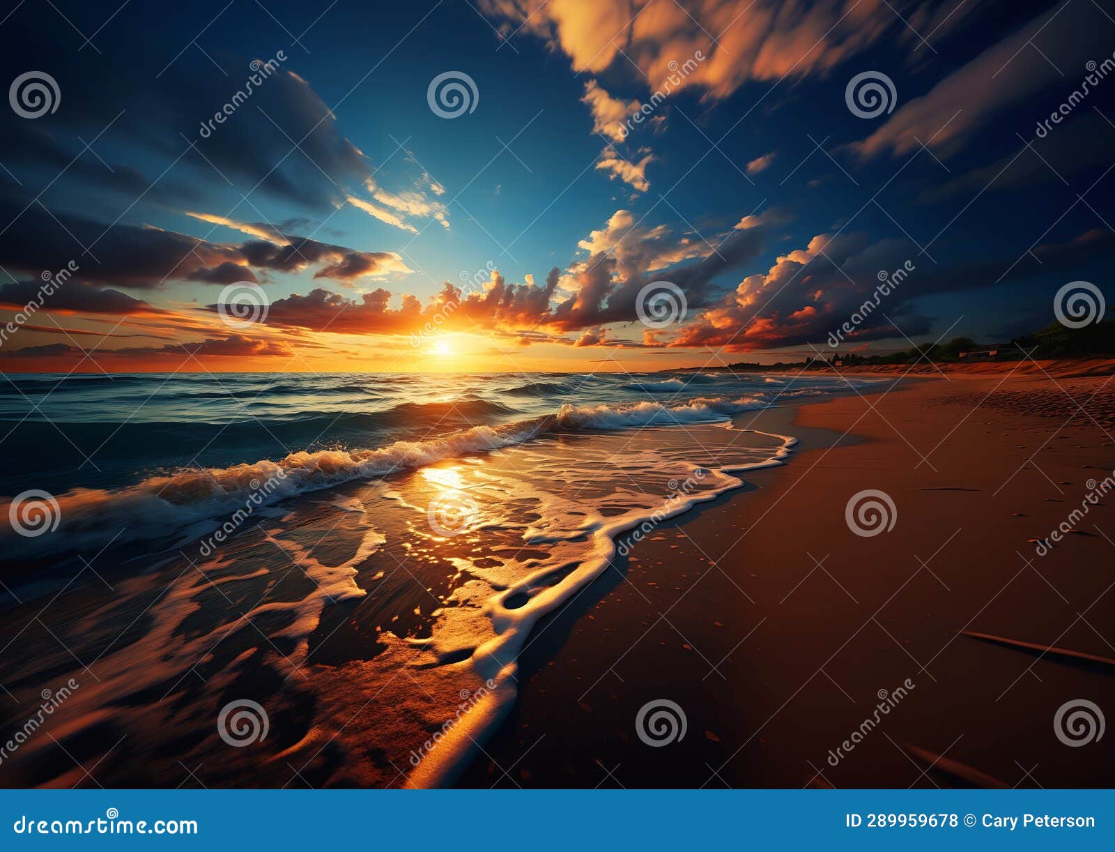 The Magic of Sunsets: Standing at the Beach and Seeing the Light Stock ...