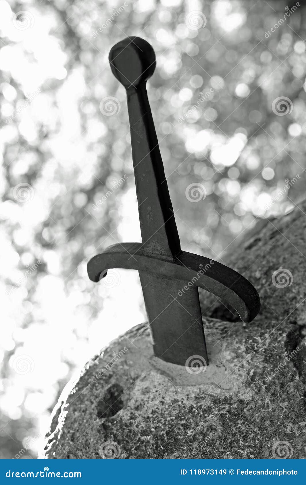 Magic Sword Excalibur in the Stone with Effect Stock Image - Image of ...