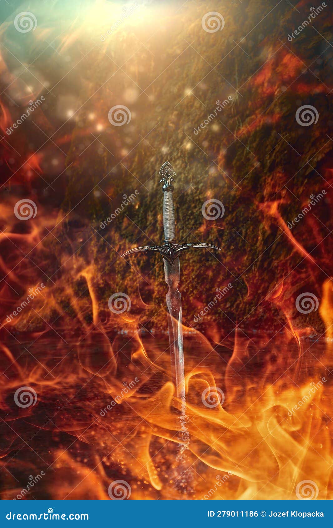 Magic Sword on Fire Background Stock Photo - Image of excalibur ...