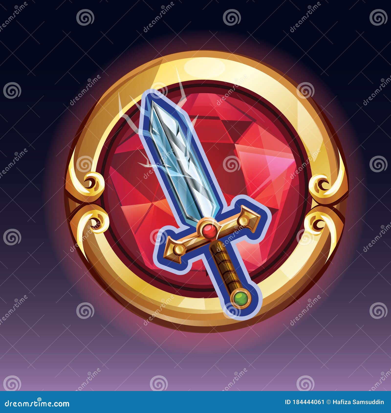 Magic Sword. Vector Illustration Decorative Background Design Stock ...