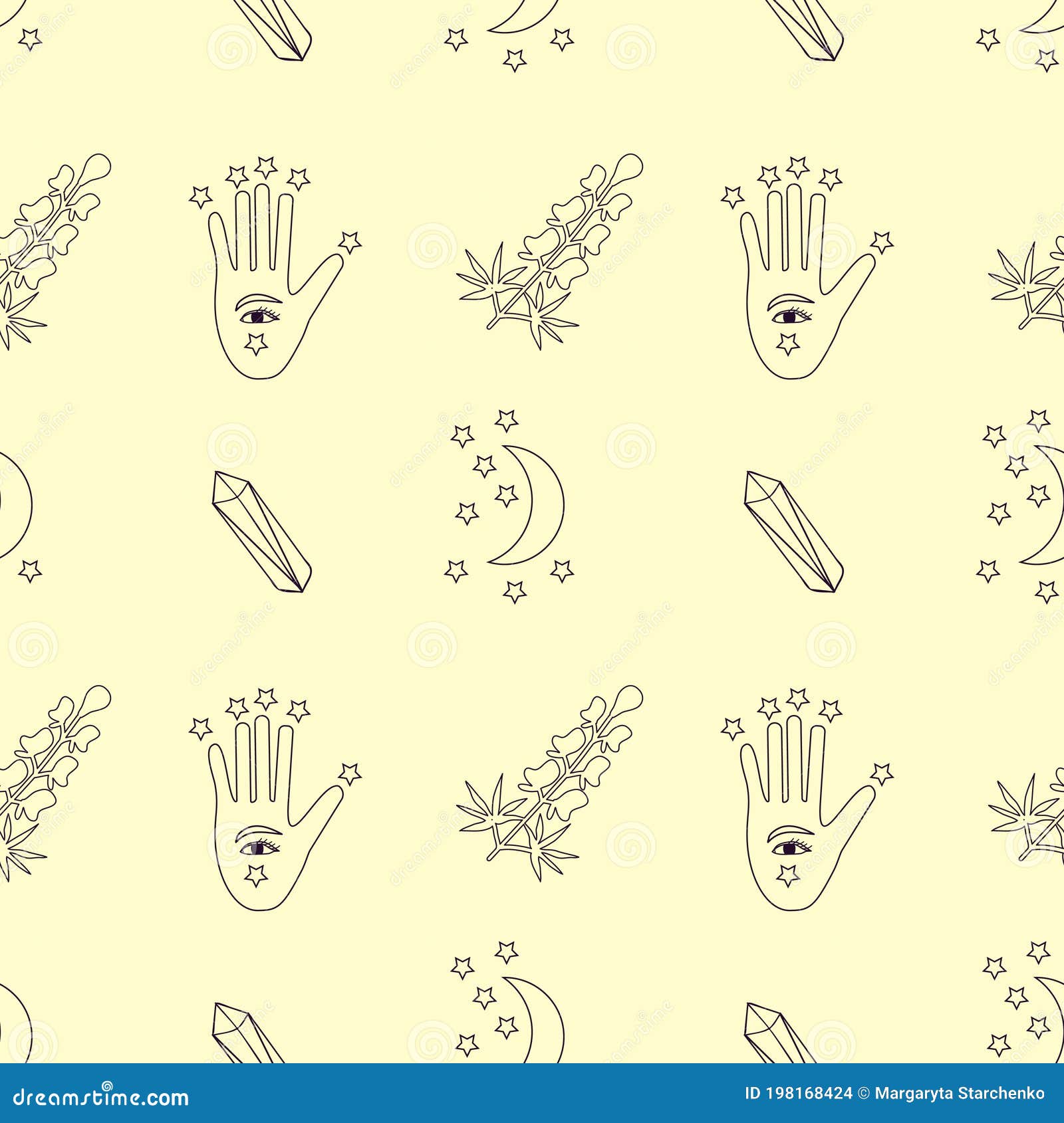 Magic symbols pattern stock vector. Illustration of design - 198168424