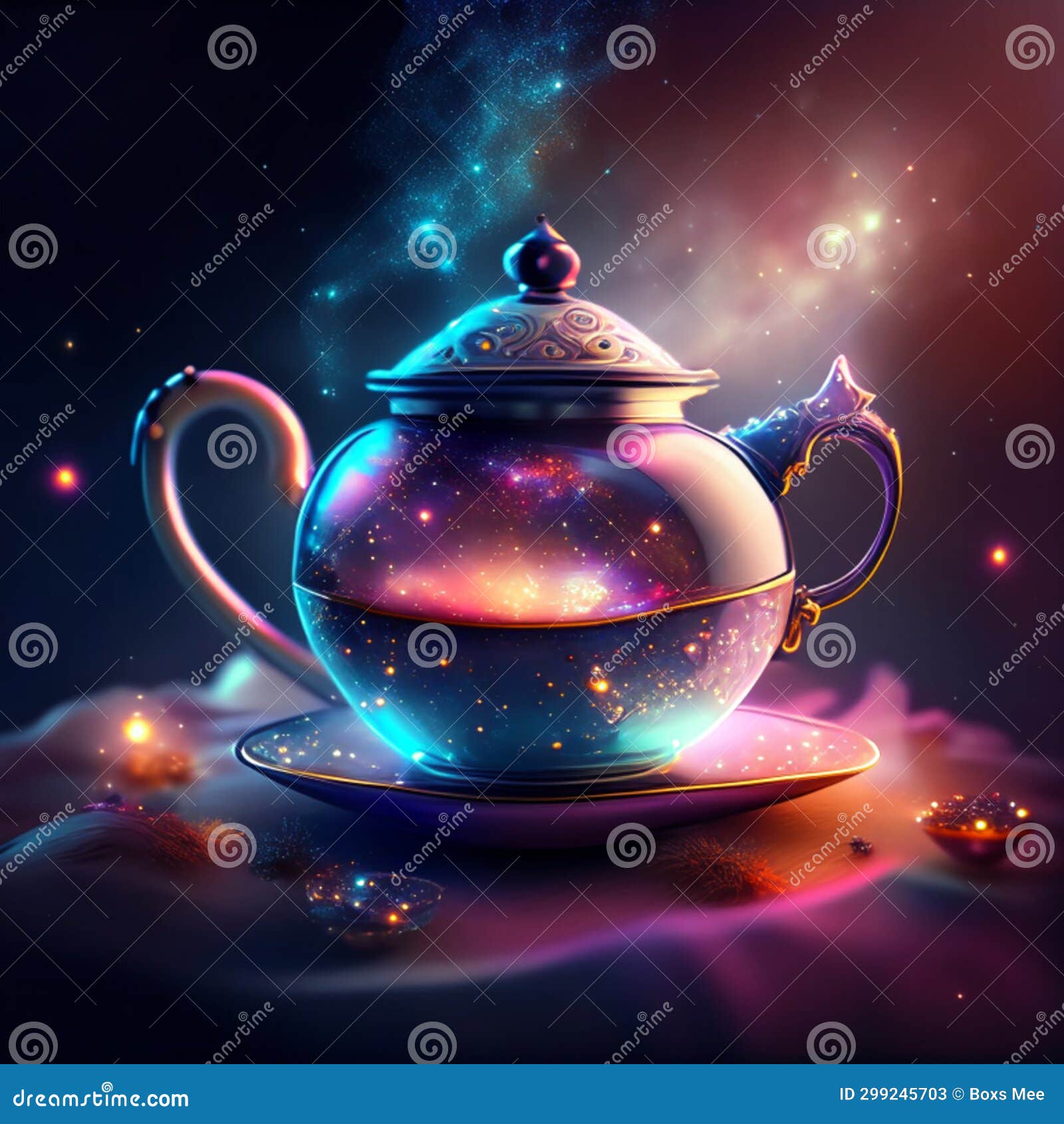 Magic Teapot with Magic Potion. Vector Illustration for Your Design ...