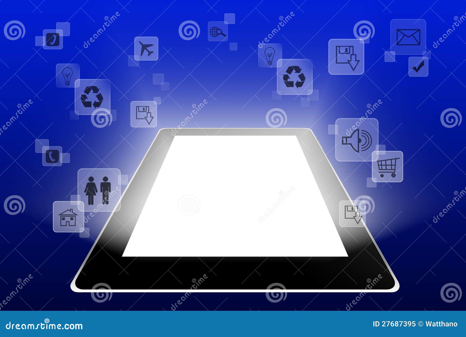 Magic Technology Icons with Social Network Stock Illustration ...