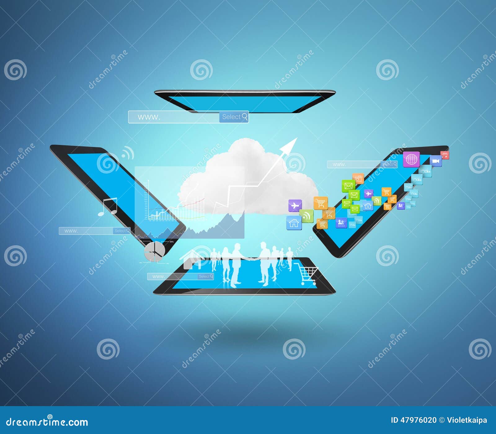 Magic Technology with Social Network Structure Stock Illustration ...