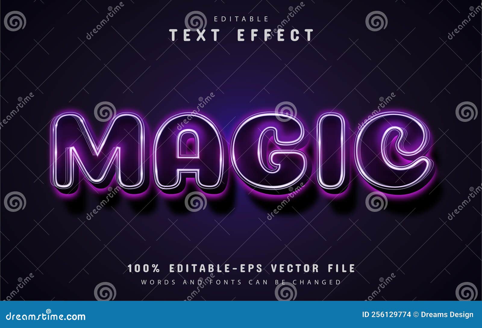Magic Text, Editable Purple Text Effect Stock Vector - Illustration of ...
