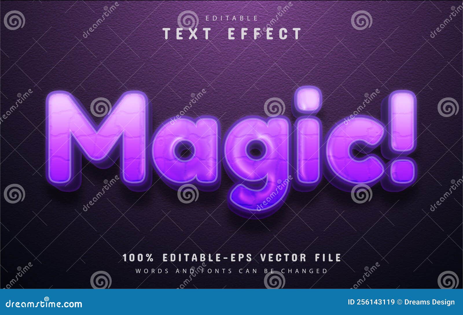 Magic text effect editable stock vector. Illustration of vector - 256143119