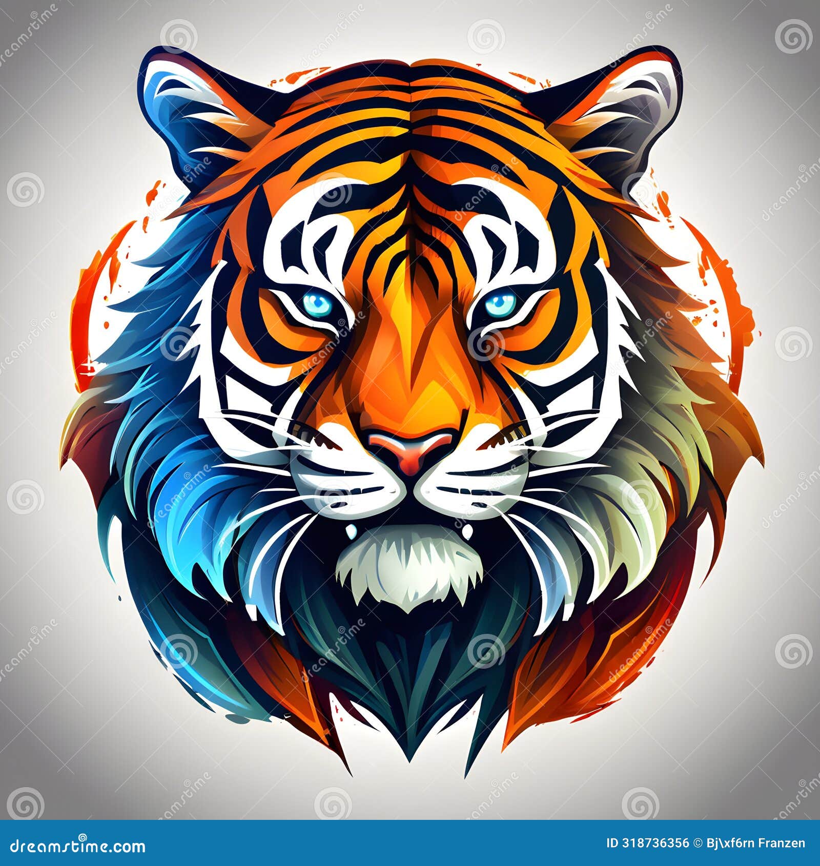 Magic Tiger Head stock illustration. Illustration of bengal - 318736356