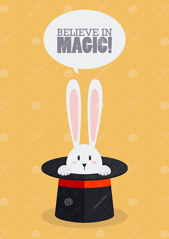 Magic top hat with rabbit stock vector. Illustration of shimmer - 74635658
