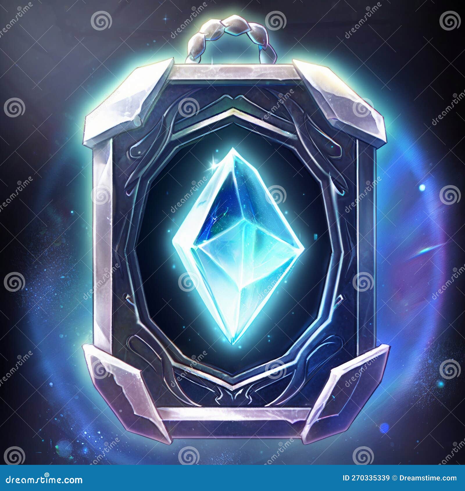 Magic Torch with Blue Flame Stock Illustration - Illustration of ...