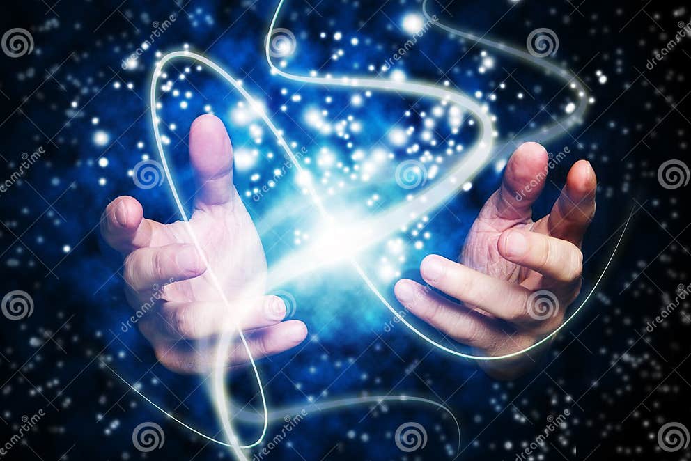 Magic touch stock illustration. Illustration of blue, wizard - 8688536