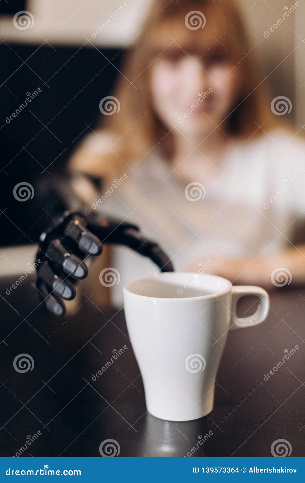 Magic Touch of a Prosthetic Arm Stock Photo - Image of hand, female ...