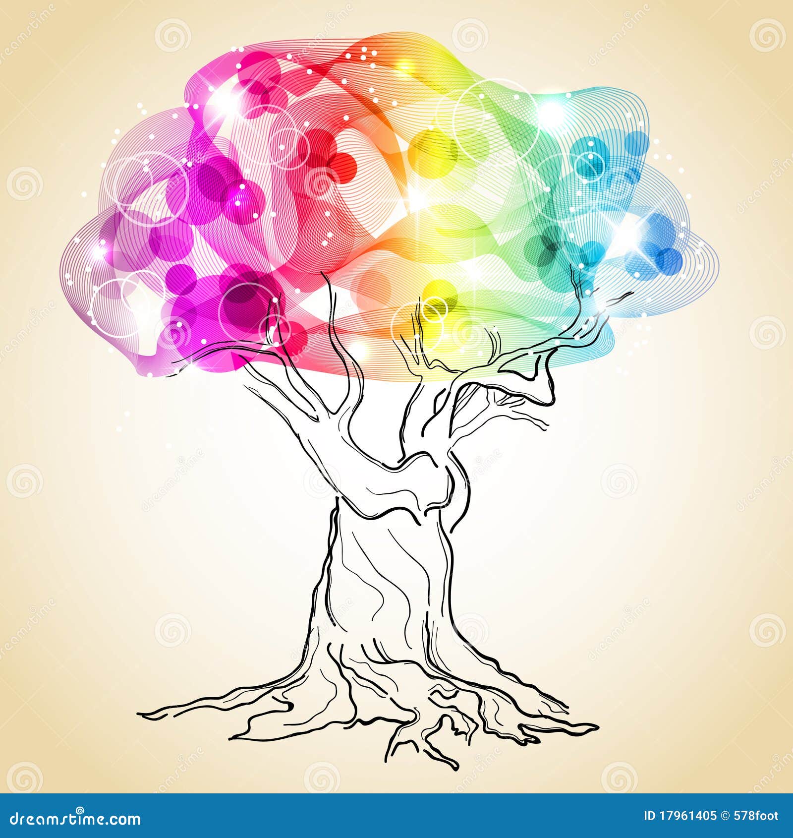 Magic tree stock vector. Illustration of circle, surprised - 17961405