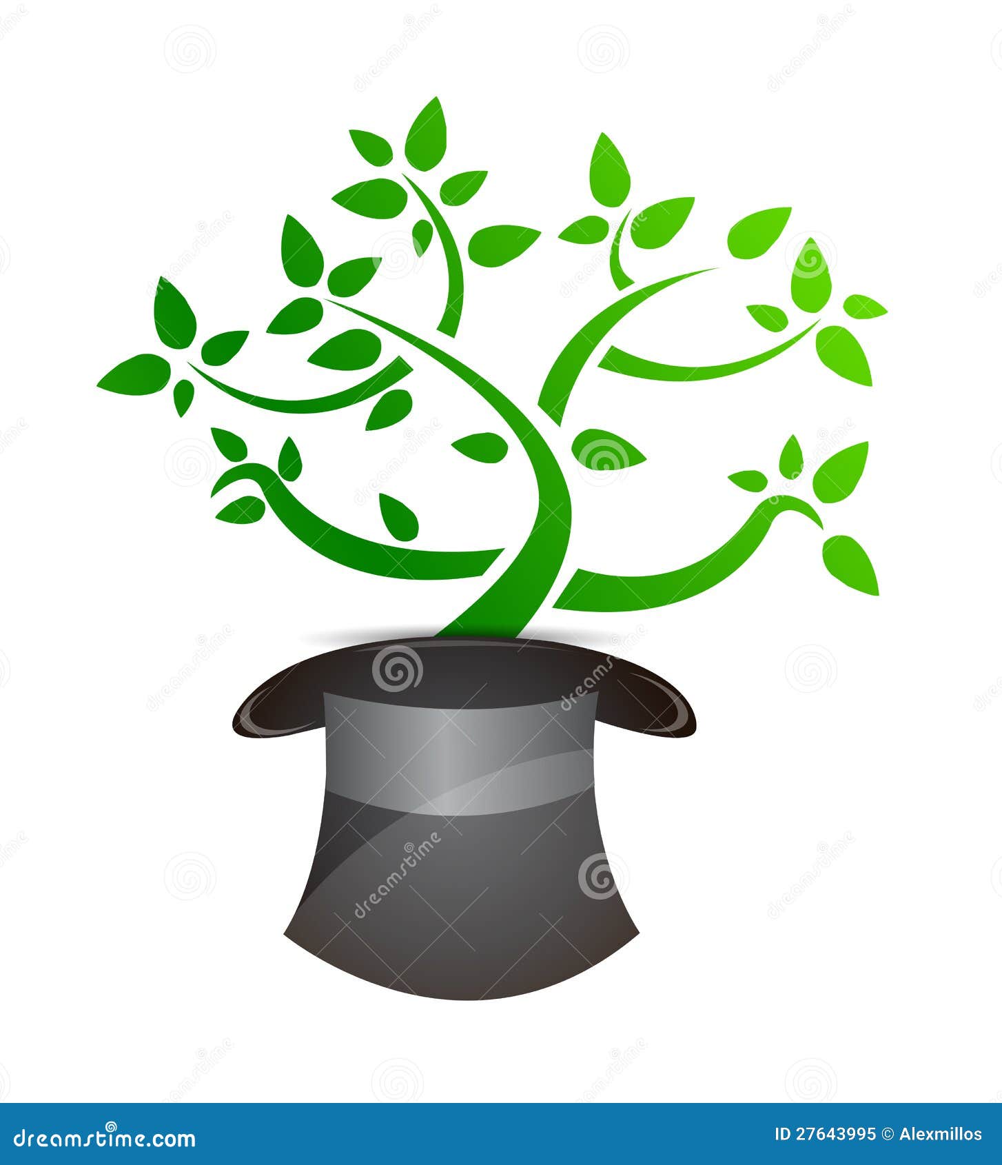 Magic tree and hat stock illustration. Illustration of abstract - 27643995