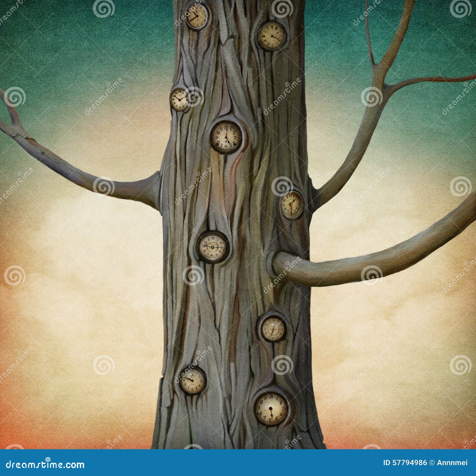 Magic Tree. Sketch. Halloween Symbol.Vector Illustration. Coloring Book ...