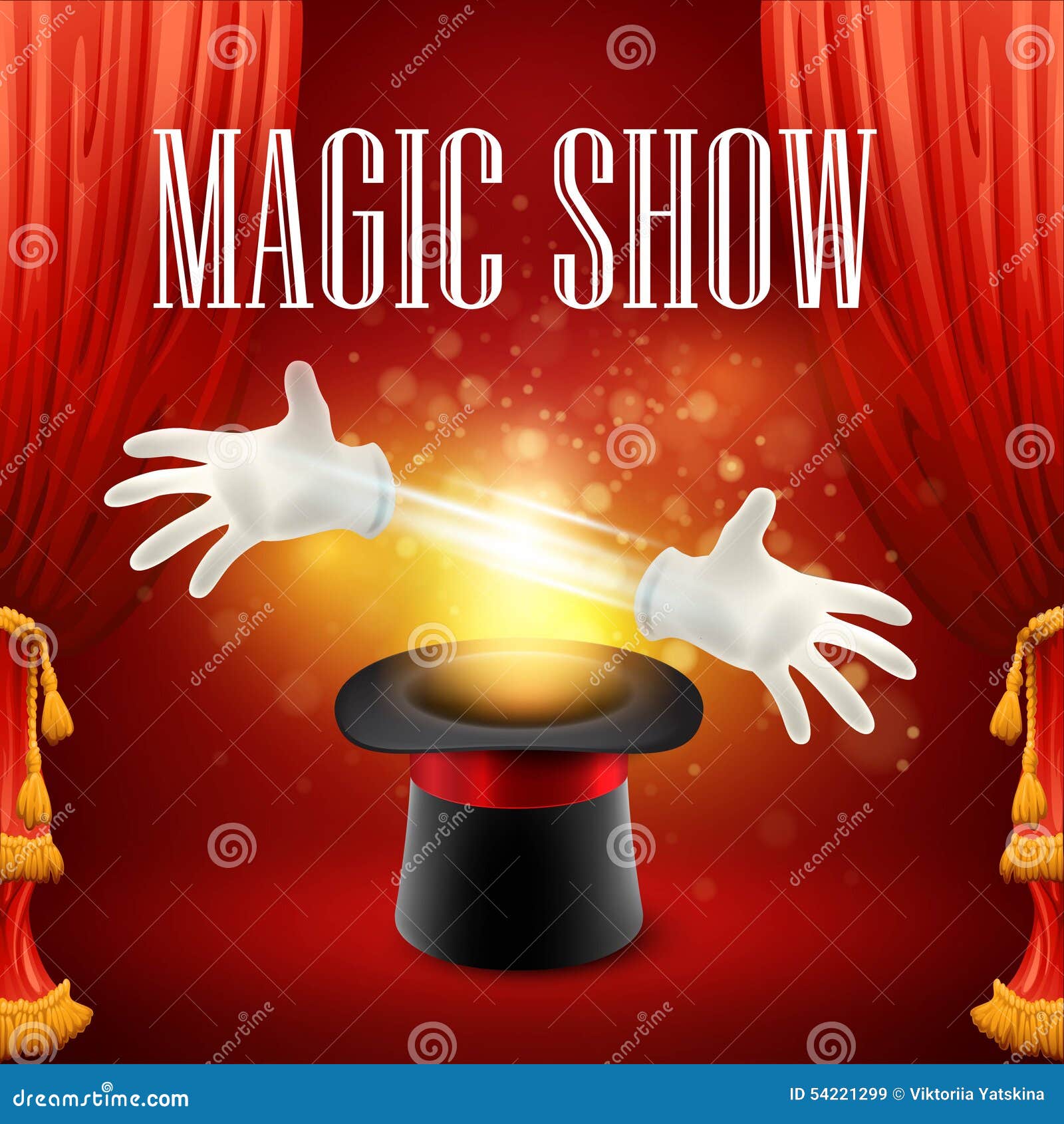 Circus Show Poster. Curtain Frame Invitation Banner. Advertising Flyer ...