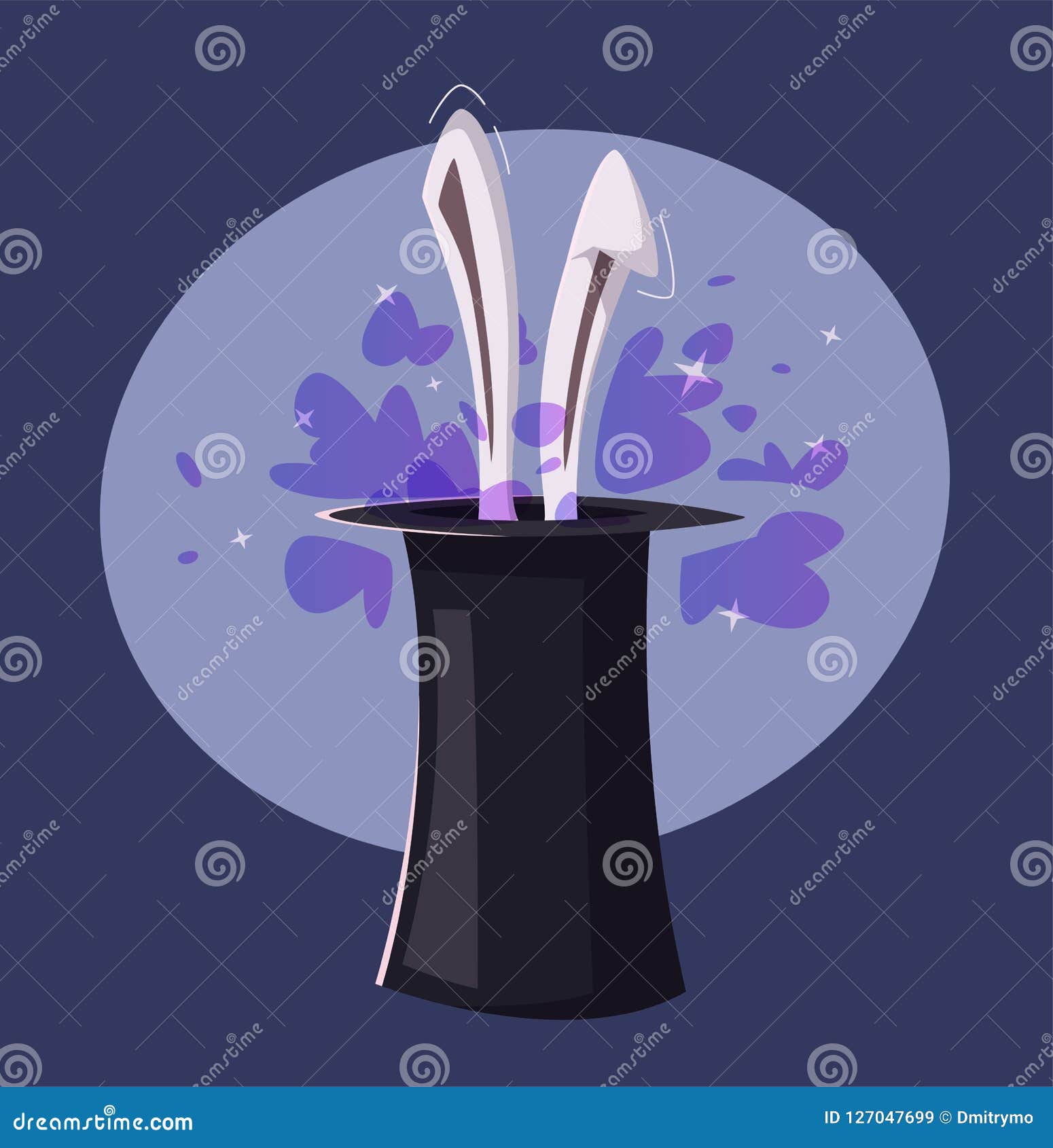 Magic Trick. Rabbit in a Hat. Cartoon Vector Illustration Stock Vector ...