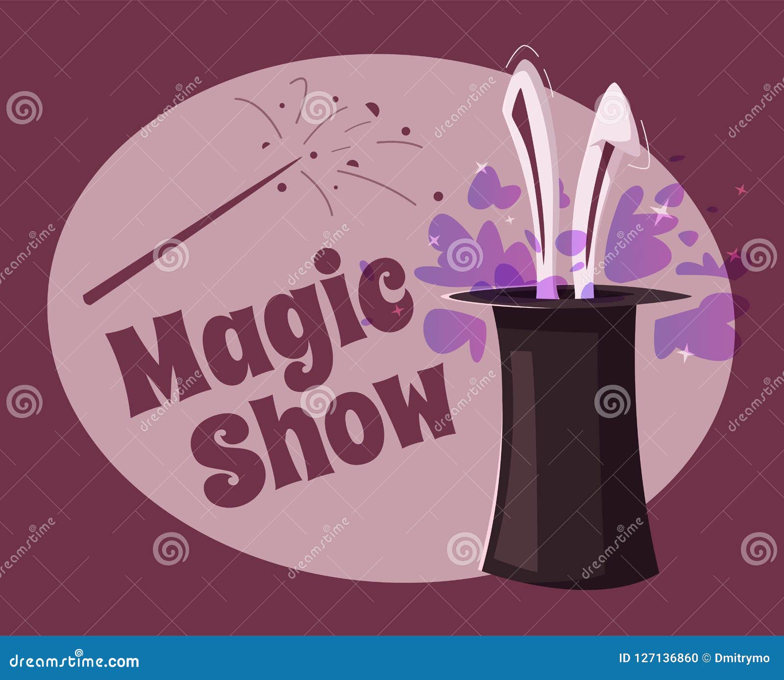 Magic Trick. Rabbit in a Hat. Cartoon Vector Illustration Stock Vector ...