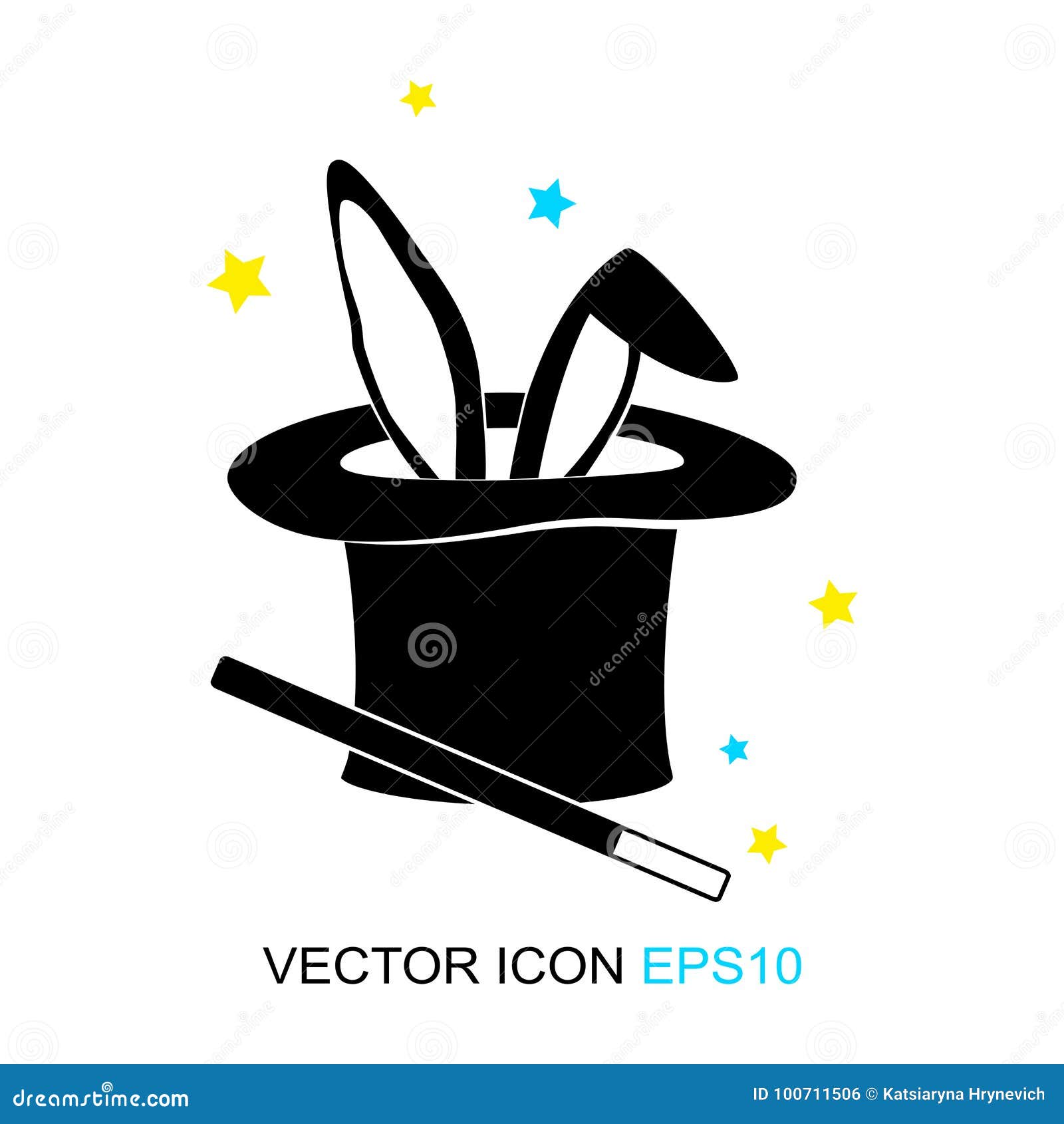 Magic Trick-rabbit in the Hat of the Master. Rabbit in Black Hat ...