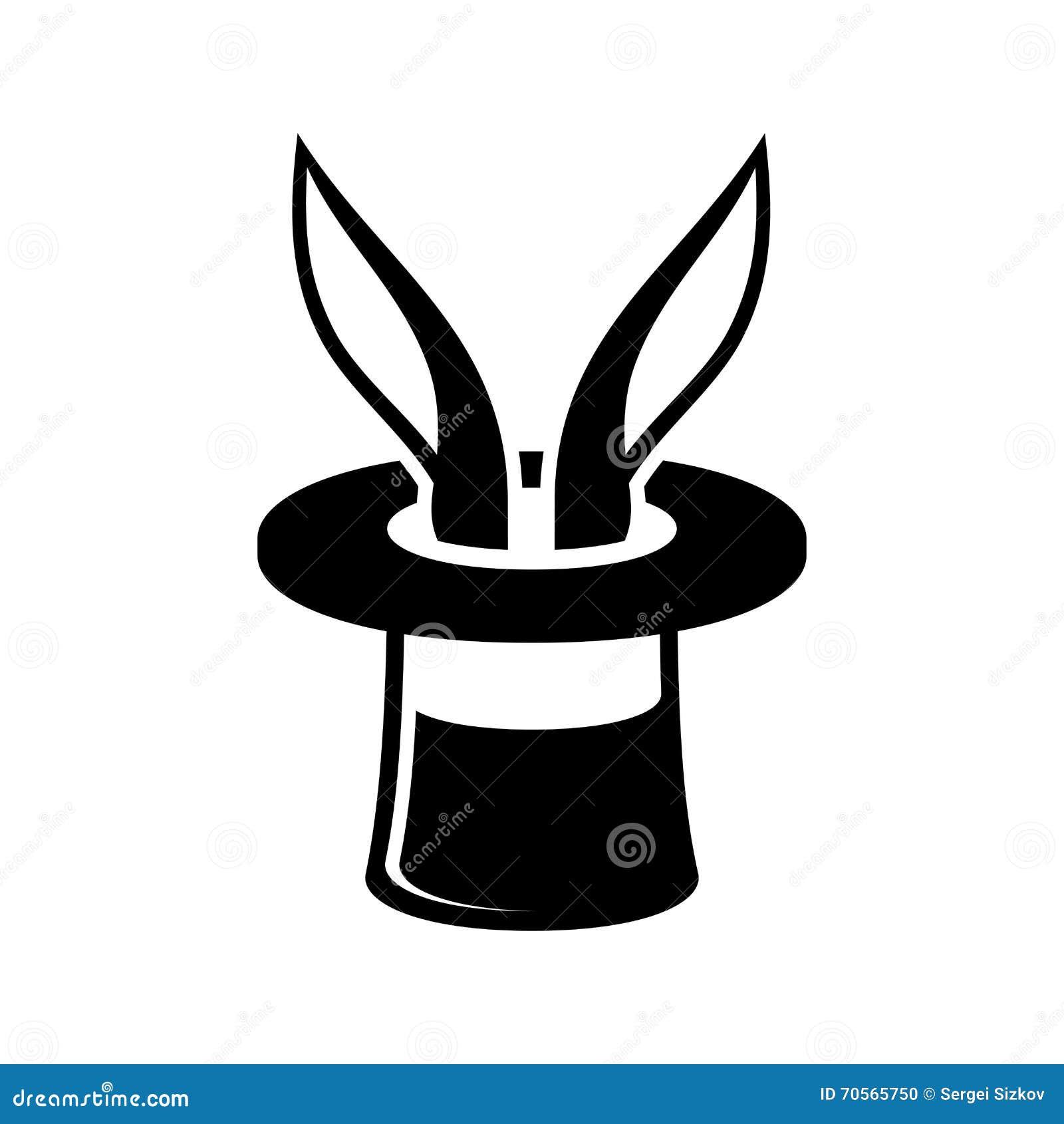 Magic Trick Rabbit in Wizard Hat Icon. Vector Stock Vector ...
